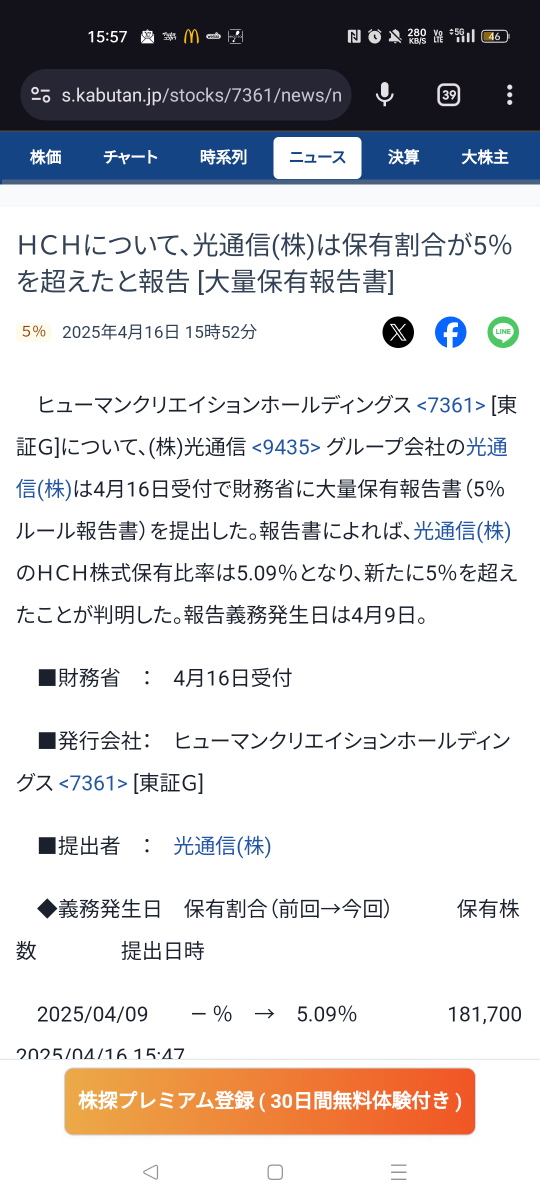 No.24836 キチャーーーー! わいらはよ… - (株)ヒューマンクリエイションホールディングス【7361】の掲示板 2024/12/17〜2025/07/29 - 株式掲示板 ...