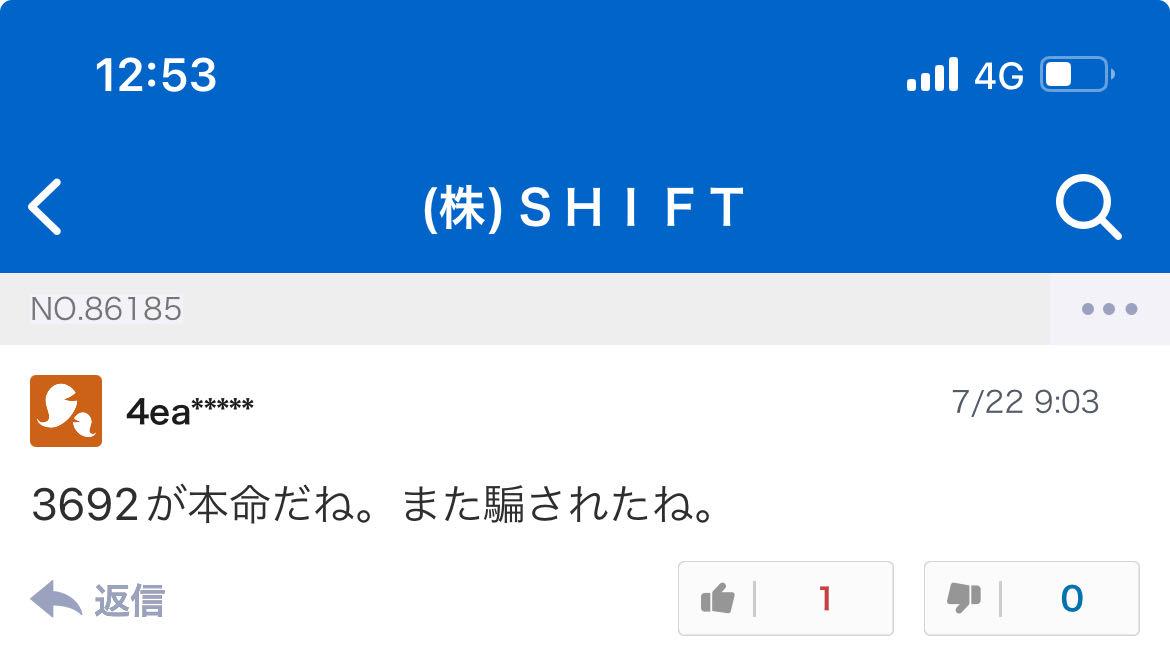 No.86320 どこが大本命やねん笑 あっち… - (株)SHIFT【3697】の掲示板 2024/07/17〜2024/07/22 - 株式掲示板 - Yahoo!ファイナンス