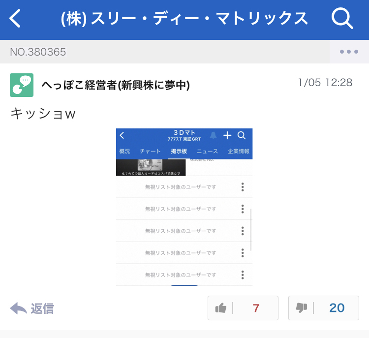 No.380559 俺の記憶ではおちんは虫籠だった… - (株)スリー・ディー・マトリックス【7777】の掲示板 2022/12/30〜2023/01/11 - 株式掲示板 - Yahoo ...