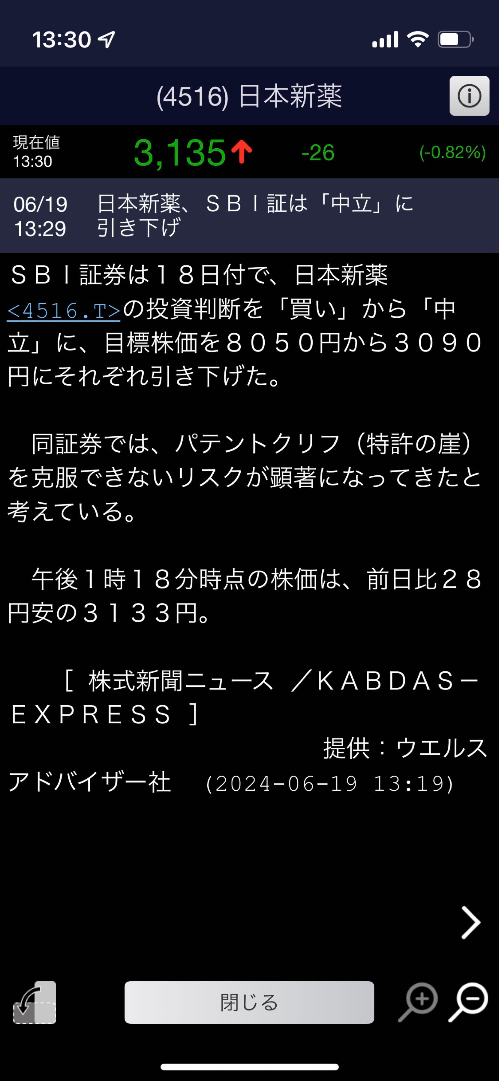No.8951 やば - 日本新薬(株)【4516】の掲示板 2024/05/31〜2024/12/09 - 株式掲示板 - Yahoo!ファイナンス