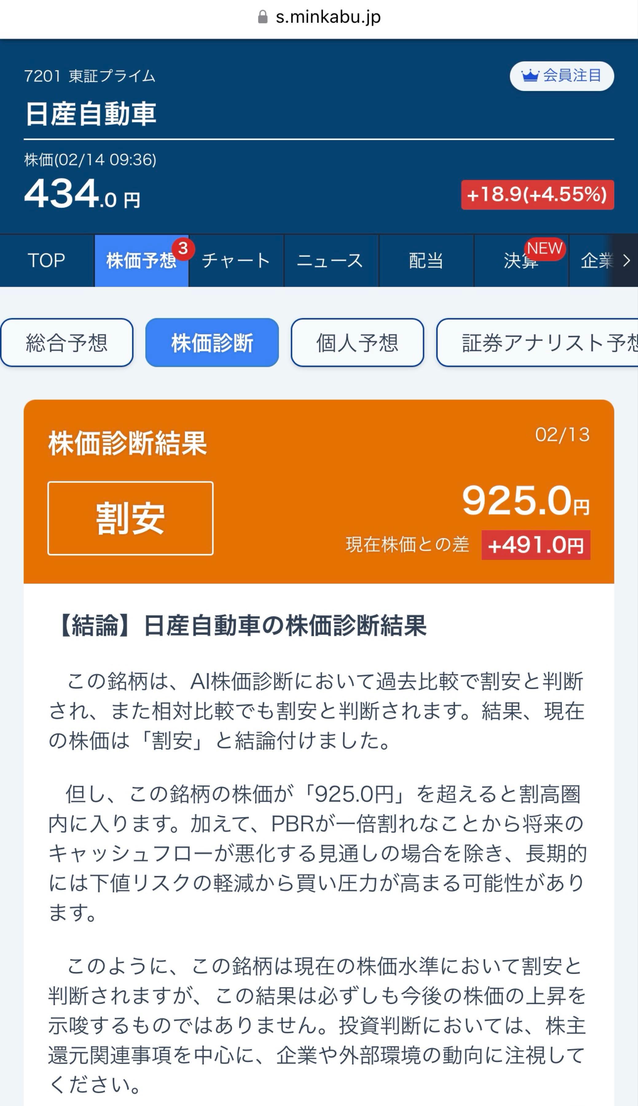 No.1042331 気休めですが。 - 日産自動車(株)【7201】の掲示板 2025/02/14 - 株式掲示板 - Yahoo!ファイナンス
