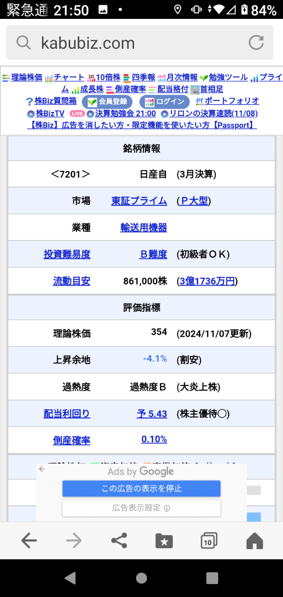 No.920290 最新の妥当株価 354円 大炎… - 日産自動車(株)【7201】の掲示板 2024/11/11 - 株式掲示板 - Yahoo!ファイナンス