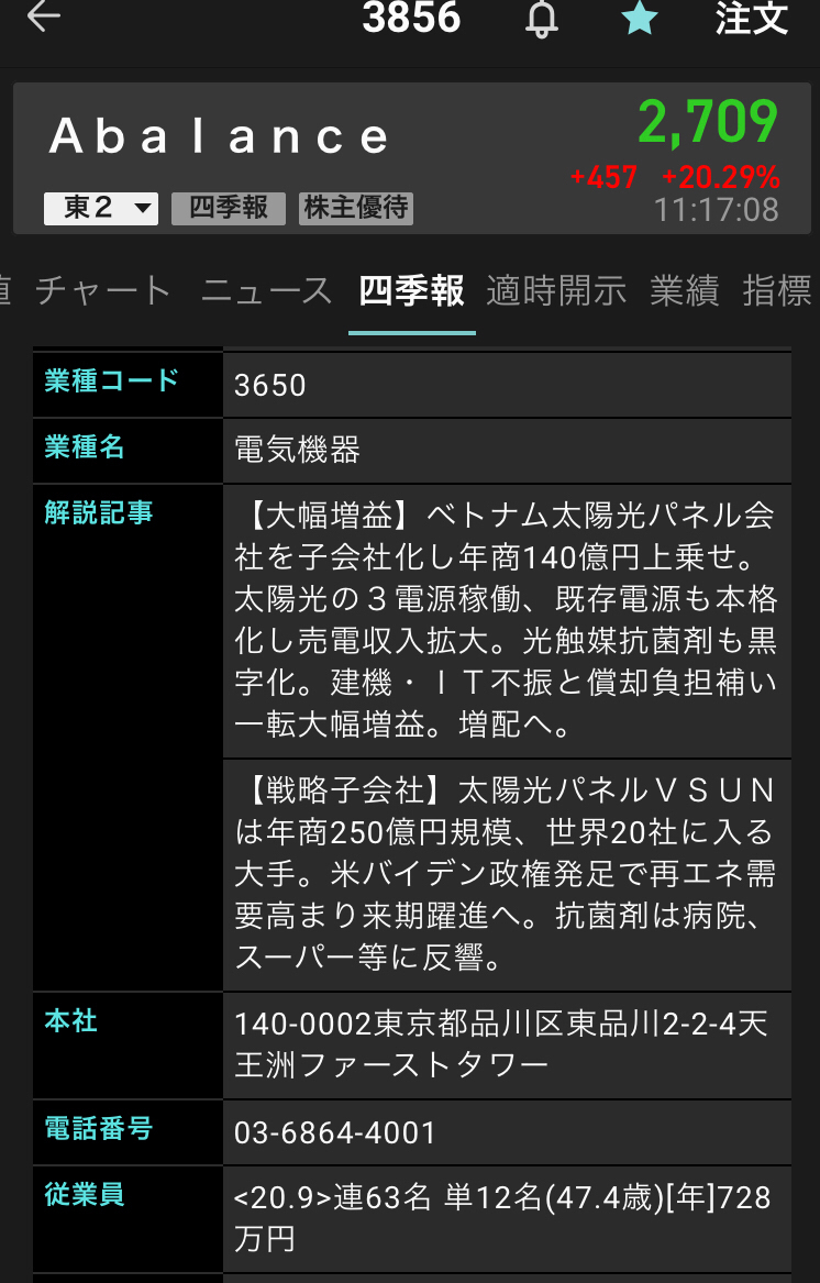 No.53269 Re:材料なんか出たのか？りば？ - Abalance(株)【3856】の掲示板 2020/12/16〜2020/12/21 - 株式掲示板 - Yahoo!ファイナンス