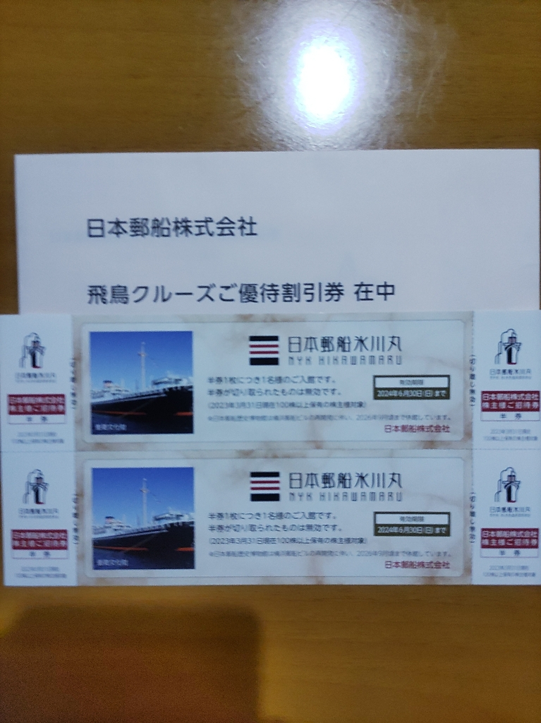 No.631679 株主優待到着🛳 - 日本郵船(株)【9101】の掲示板 2023/06/28〜2023/07/04 - 株式掲示板 - Yahoo!ファイナンス