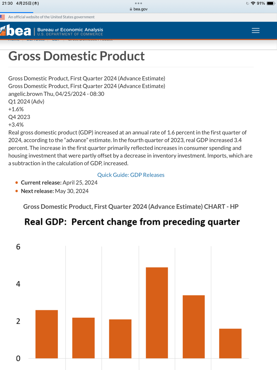 No.2728819 GDP| •͈ω•͈)੭⌒゜ﾎ… - NYダウ【^DJI】の掲示板 2024/04/24〜2024/04/25 - 株式掲示板 - Yahoo!ファイナンス