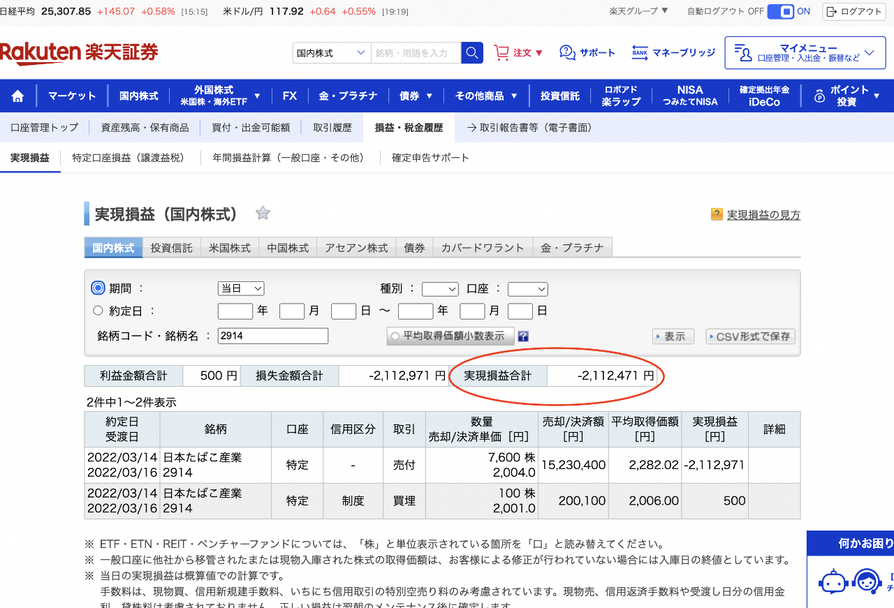 No.303270 日本たばこ産業 3/14の実現… - 2914 - JT 2022/03/12〜2022/03/14 - 株式掲示板 - Yahoo!ファイナンス