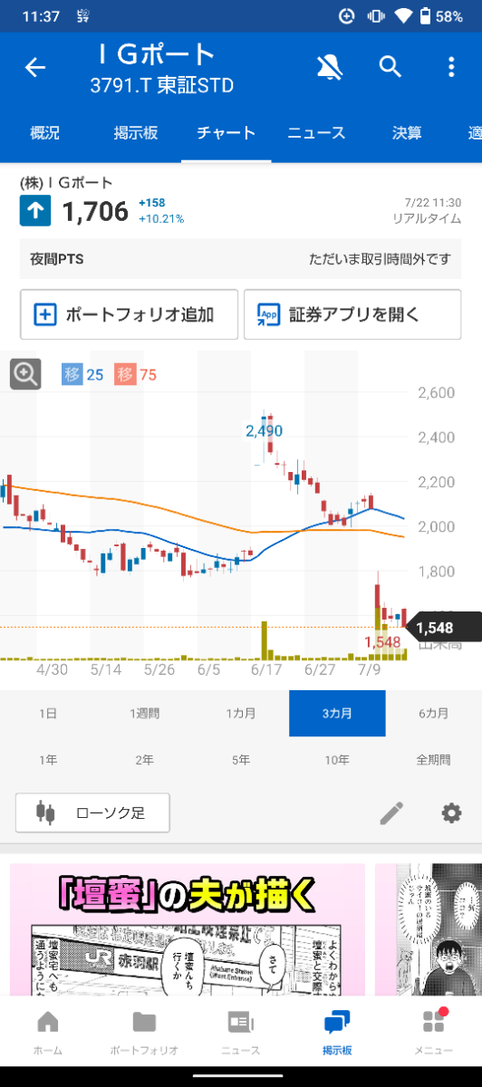 No.48313 このチャートは自信しか無い - (株)IGポート【3791】の掲示板 2025/07/19〜2025/07/25 - 株式 ...