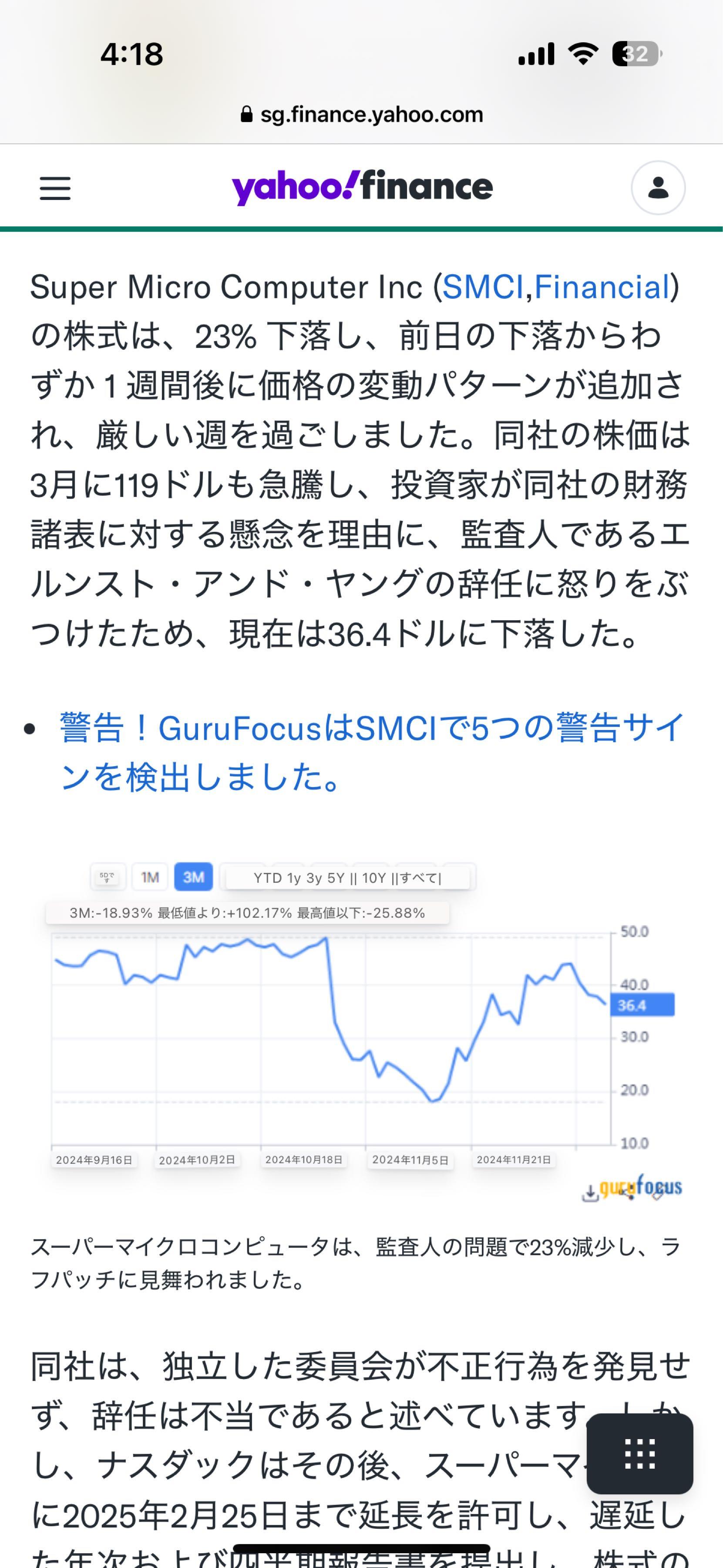 No.35221 もう少しかな。。。 金曜の夜な… - スーパー・マイクロ・コンピューター【SMCI】の掲示板 2024/12/07〜2024/12/19 - 株式掲示板 - Yahoo!ファイナンス