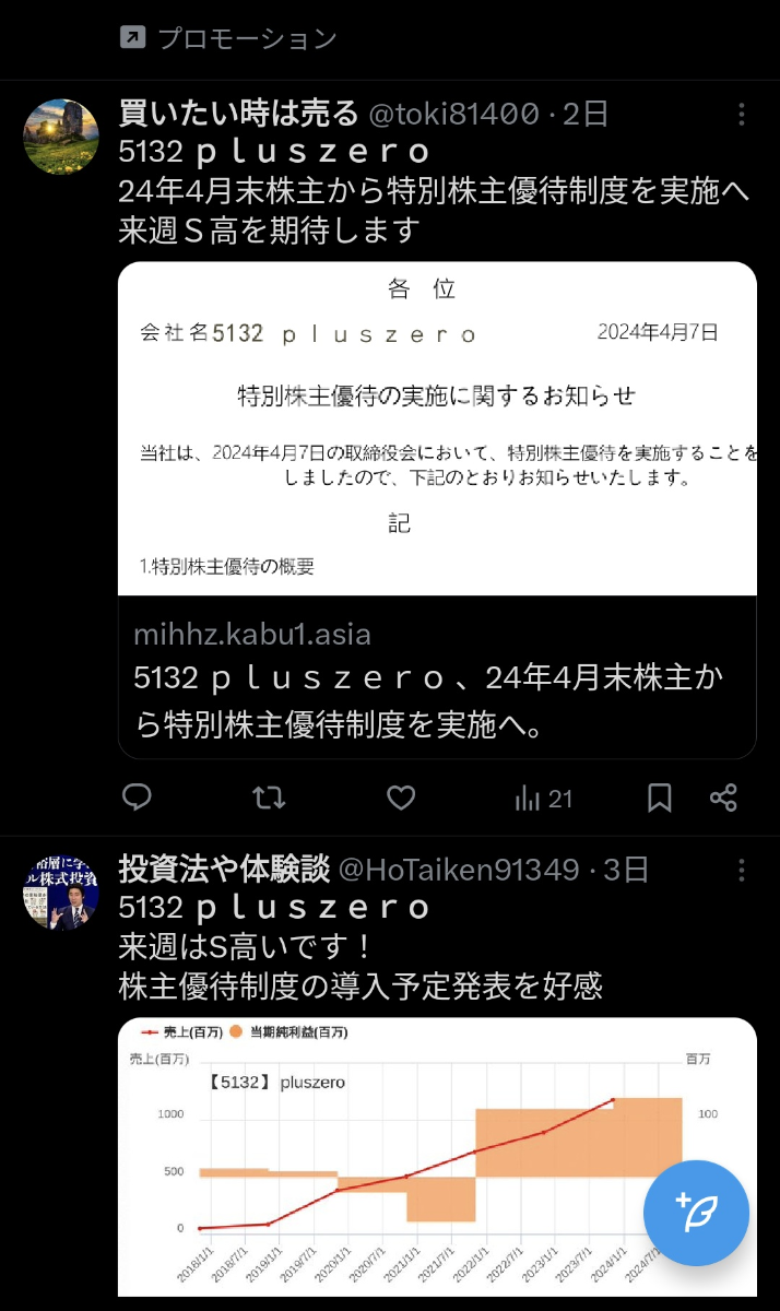 No.18571 まさか、偽情報信じて買ったとか… - (株)pluszero【5132】の掲示板 2024/02/28〜2024/08/08 - 株式掲示板 - Yahoo!ファイナンス