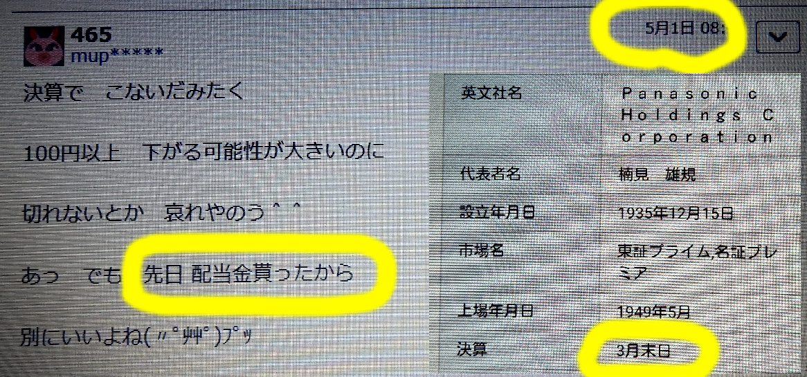 No.300088 株やってるふりはどした？ - パナソニック ホールディングス(株)【6752】の掲示板 2025/02/10〜2025/03/05 - 株式掲示板 - Yahoo!ファイナンス