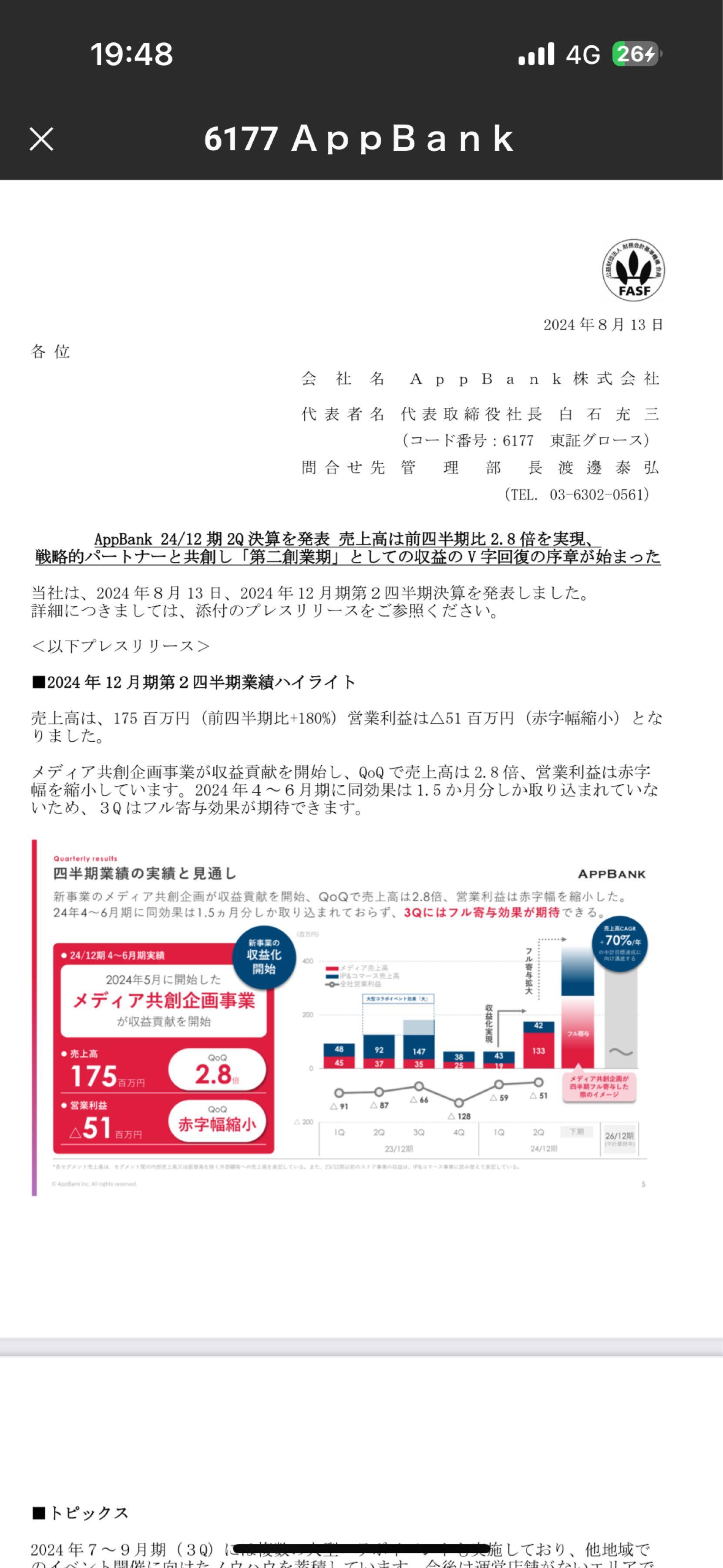 No.150743 この3Qは期待出来ます。って文… - AppBank(株)【6177】の掲示板 2024/11/07〜2025/02/04 - 株式掲示板 - Yahoo!ファイナンス