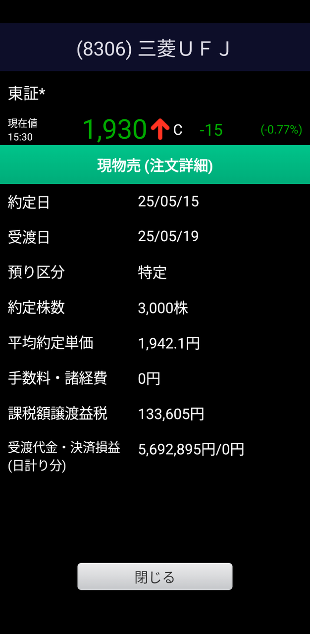 No.1581427 3000株だけ利確 とりあえ… - (株)三菱UFJフィナンシャル・グループ【8306】の掲示板 2025/05/22〜2025/05/23 - 株式掲示板 ...